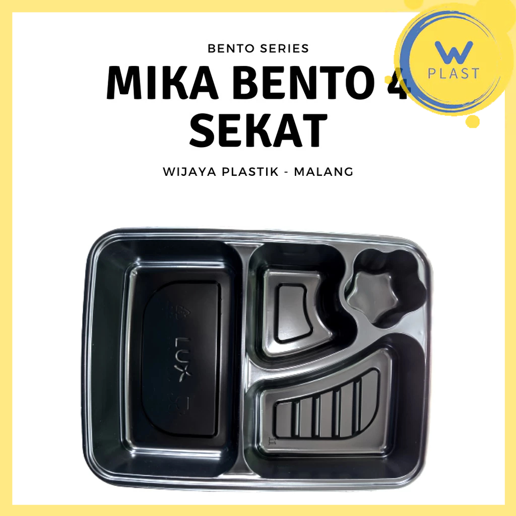 Jual Mika Bento Hitam [LUX] (4 SEKAT BINTANG) @10 Pcs | star tray tahan ...