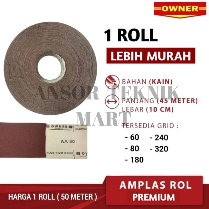 Jual NEW!!! (1 ROLL) AMPLAS ROLL Grit #60 #80 #100 #120 #180 #240 #320 ...