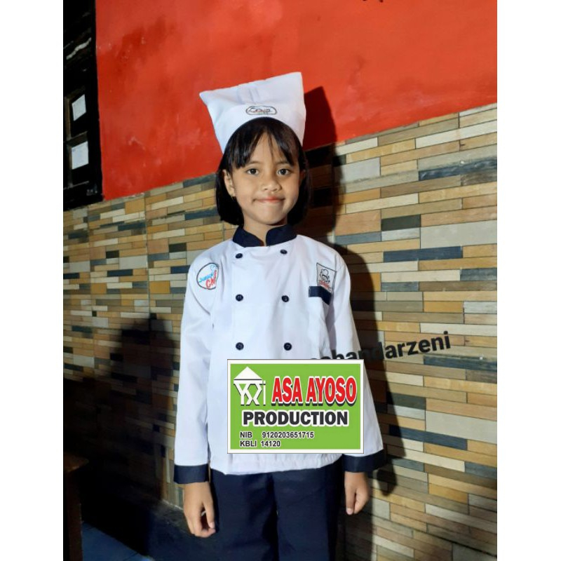 Jual Merk ASA AYOSO--Baju Seragam karnaval koki cilik/ Baju koki anak atribut lengkap | Shopee ...