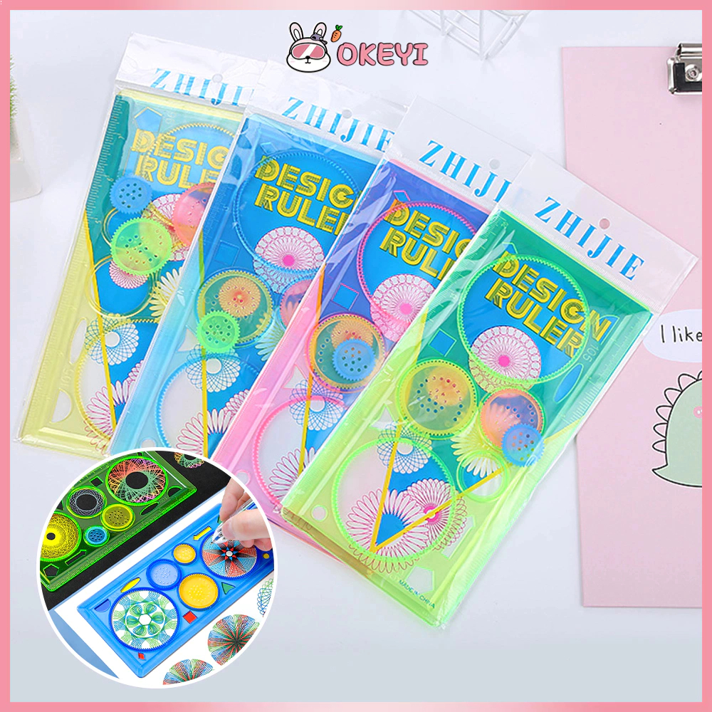 Jual OKEYI Penggaris Rotary Gambar Pola Bunga/Penggaris Geometrik ...