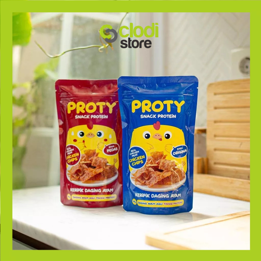 Jual PROTY Chicken Chips Original Pedas Snack Cemilan Ayam Protein Diet ...