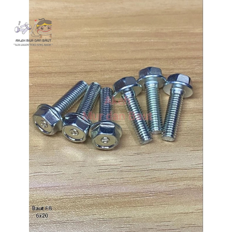 Jual Baut Topi Flange Bolt M6x20 Kunci 10 Begel Mio Smile | Shopee ...