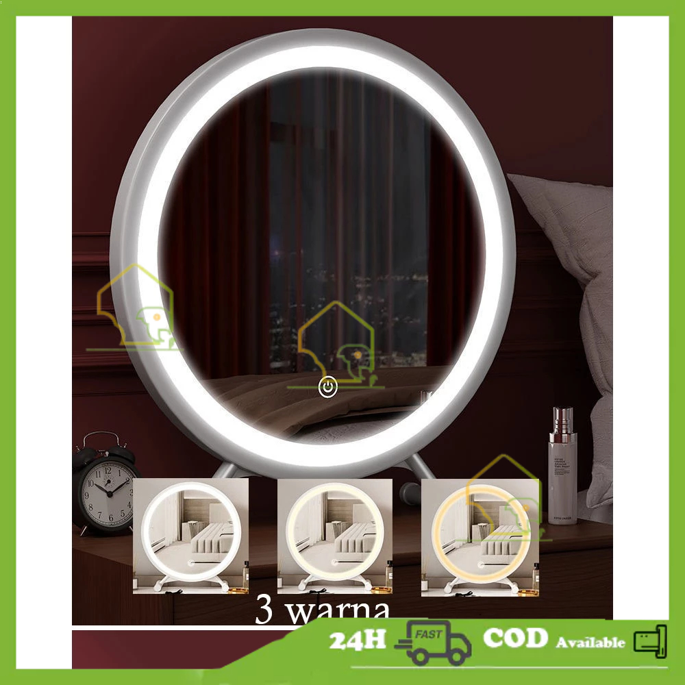 Jual Cermin Make Up Bulat Cermin Rias LED Dengan Touchscreen Cermin ...