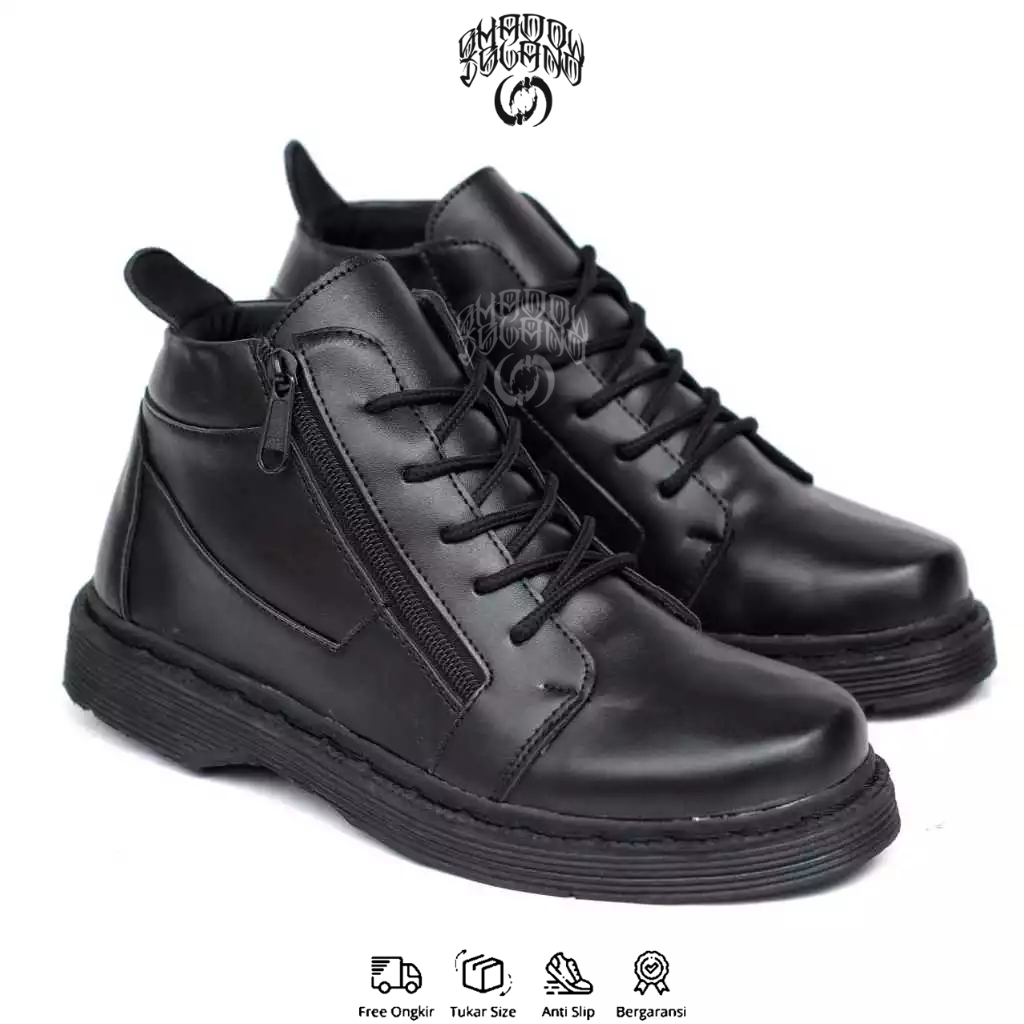 Jual SI FOOTWEAR - Sepatu Boots Pria Pantofel Formal Docmart Hitam ...