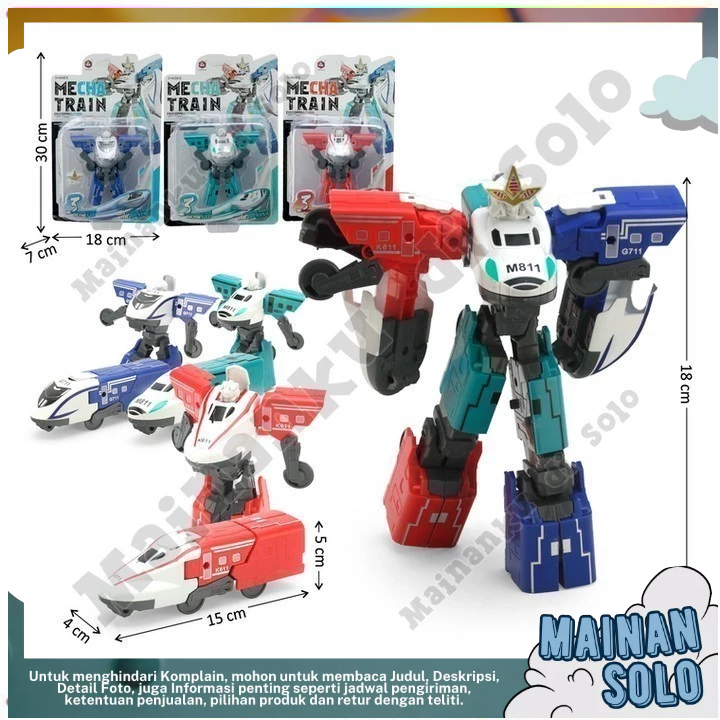 Jual [SET 3 Pcs] Mainan Robot Deform Kereta 3In1 Mecha Train Mainan ...