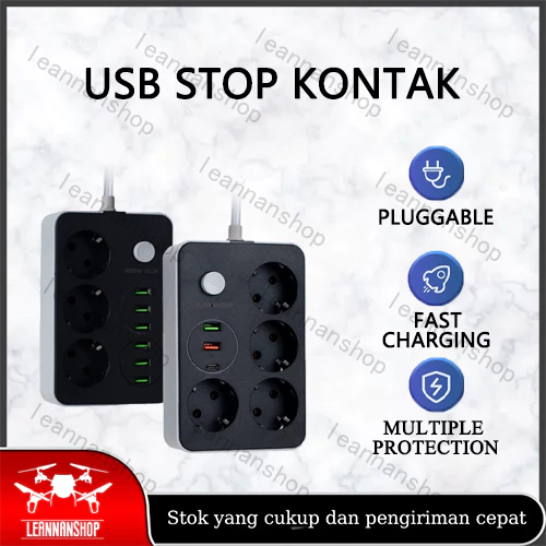 Jual STOP KONTAK SMART USB SOCKET POWER STRIP 6USB 3 POWER SOCKET | Shopee Indonesia