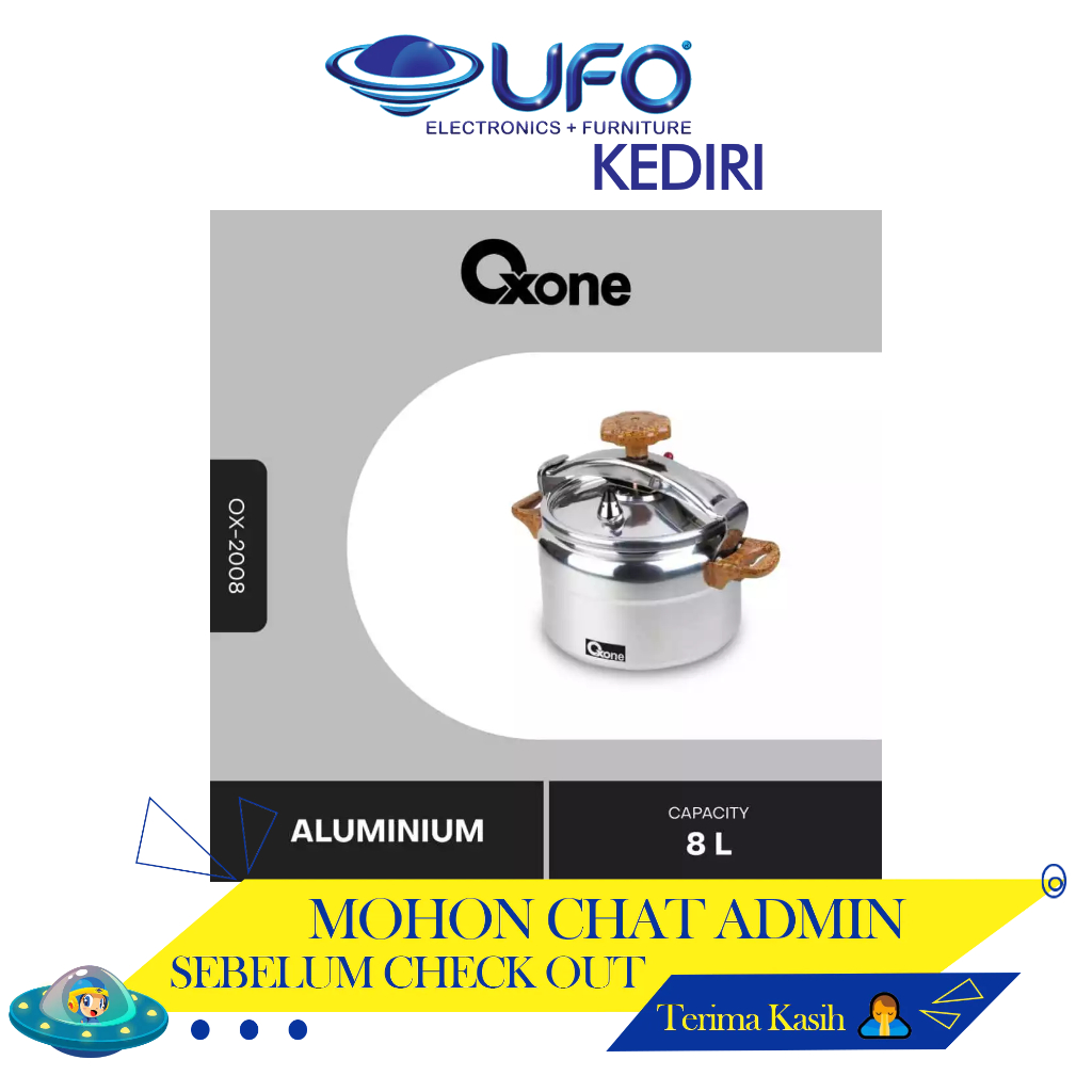 Jual Oxone OX-2008 Panci Presto Alupress kapasitas 8 Liter | OX2008 | Pressure Cooker | Shopee ...