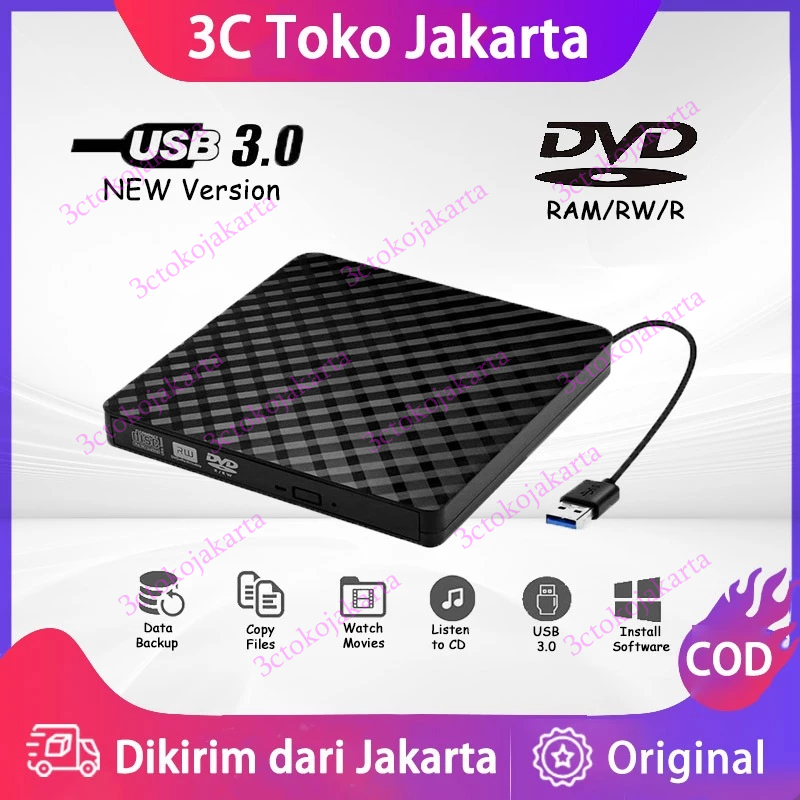 Jual DVD External USB 3.0 DVD Portable DVD RW DVD Player Laptop PC ...
