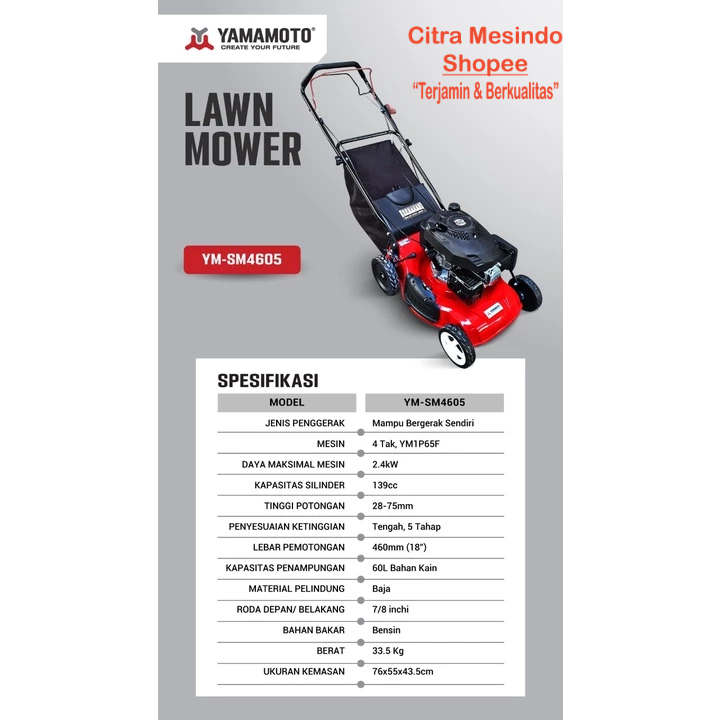 Jual Mesin Potong Rumput Dorong Atau Potong Rumput Sorong 4 roda ...