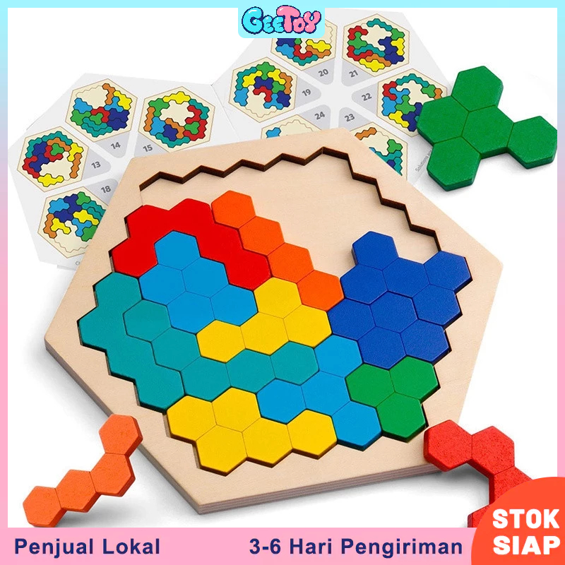 Jual Geetoy Mainan Kayu Puzzle Tangram Mainan Edukasi Puzzle Kayu Warna ...