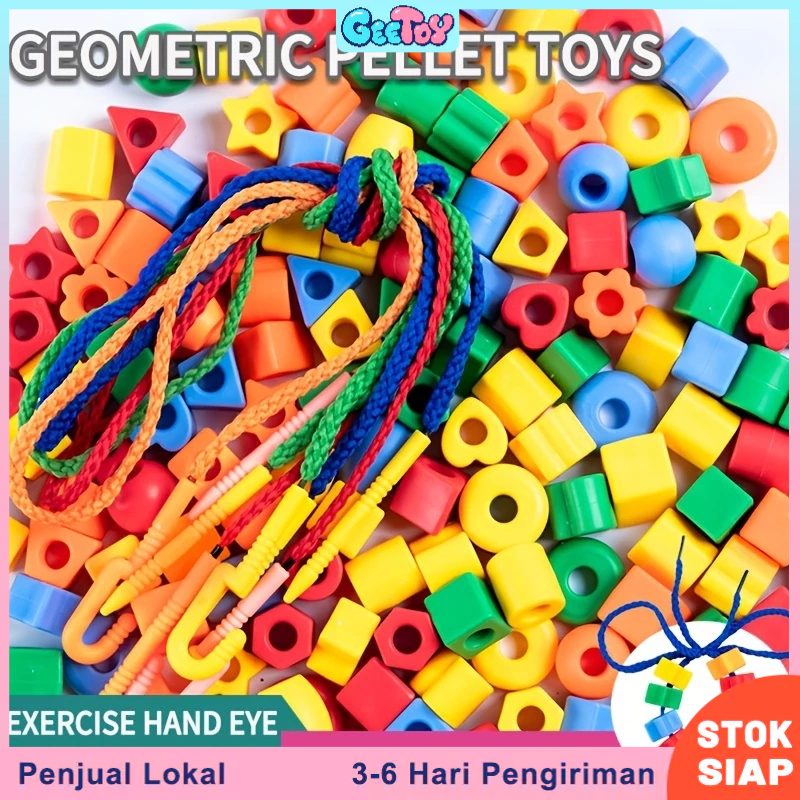 Jual Geetoy Manik-manik Tali Primer Mainan Edukasi Montessori, Manik ...