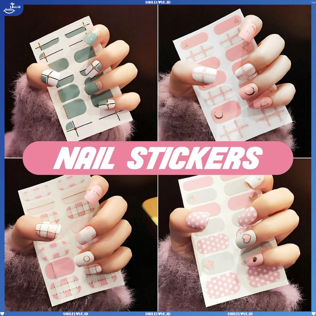Jual Stiker Kuku Elegan 14 PCS Stiker Kuku Wanita Premium Nail Art ...