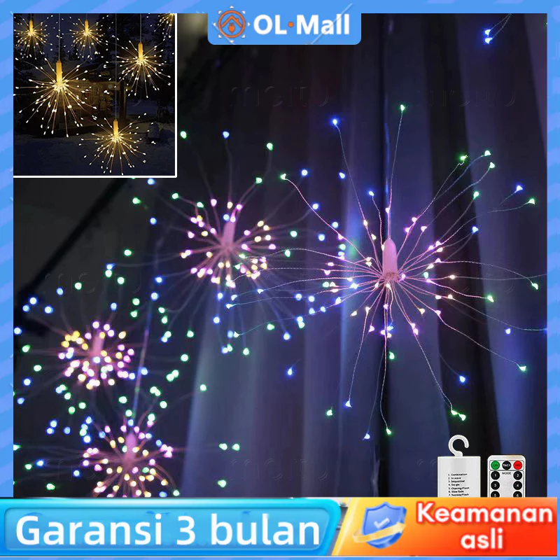 Jual Lampu Hias 120 LED Dekorasi Cantik Tema Kembang Api Waterproof ...