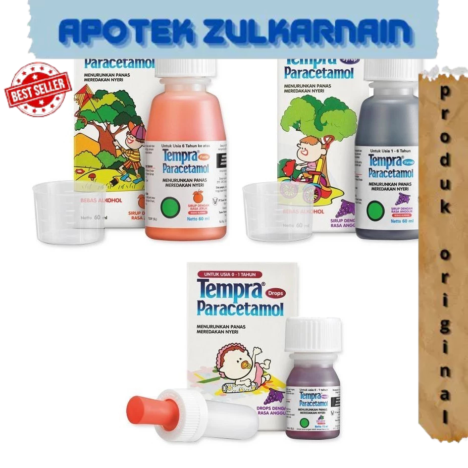 Jual TEMPRA SIRUP / drop penurun panas demam dan nyeri paracetamol ...