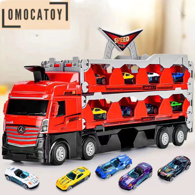Jual Mainan Mobil Truk Kontainer Jalur Lipat Ganda dengan Penyimpanan ...