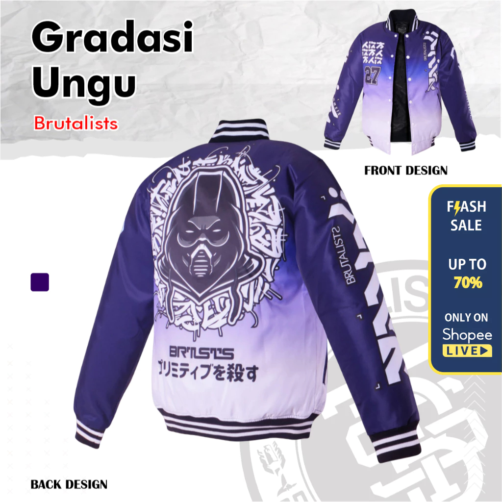 Jual Jaket Baseball Varsity jacket Pria Wanita Printing Motif GRADASI ...