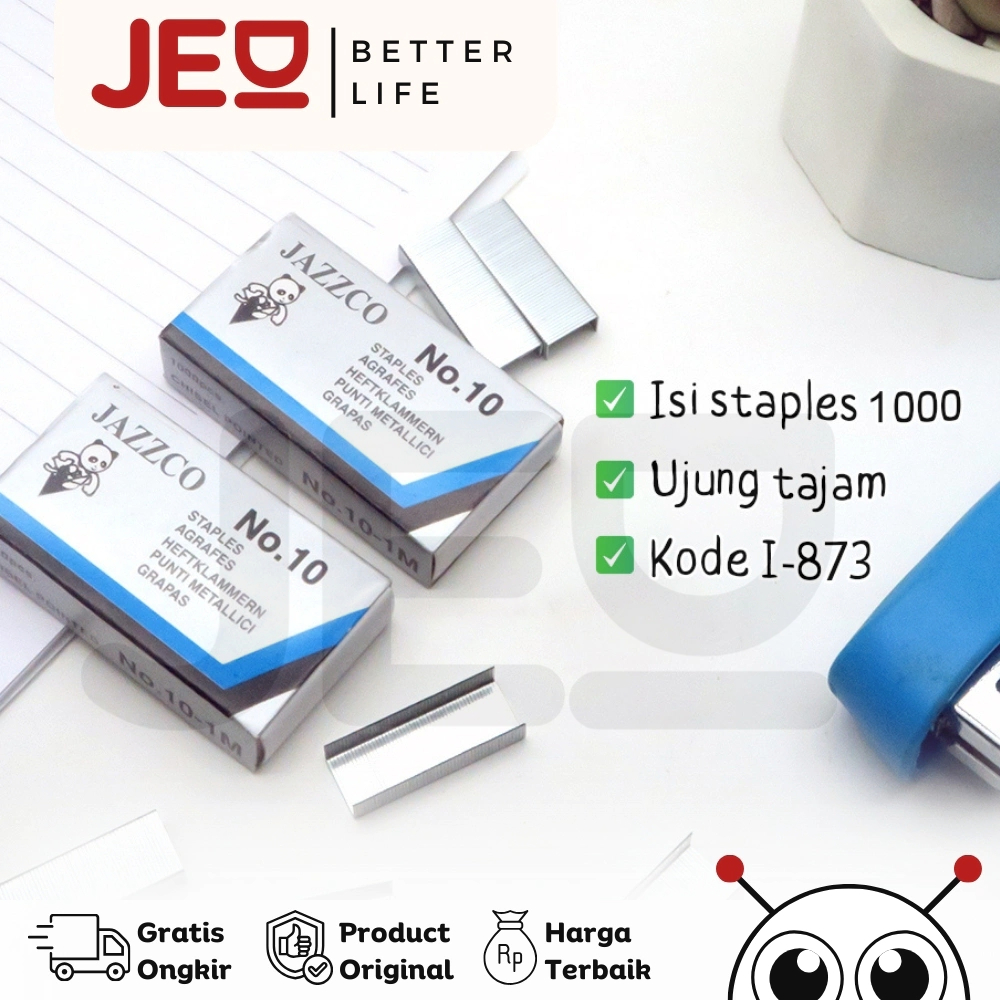 Jual 1 BOX(20 pak kecil) 20,000 Pcs Staples Isi Stapler Refill Stapler ...