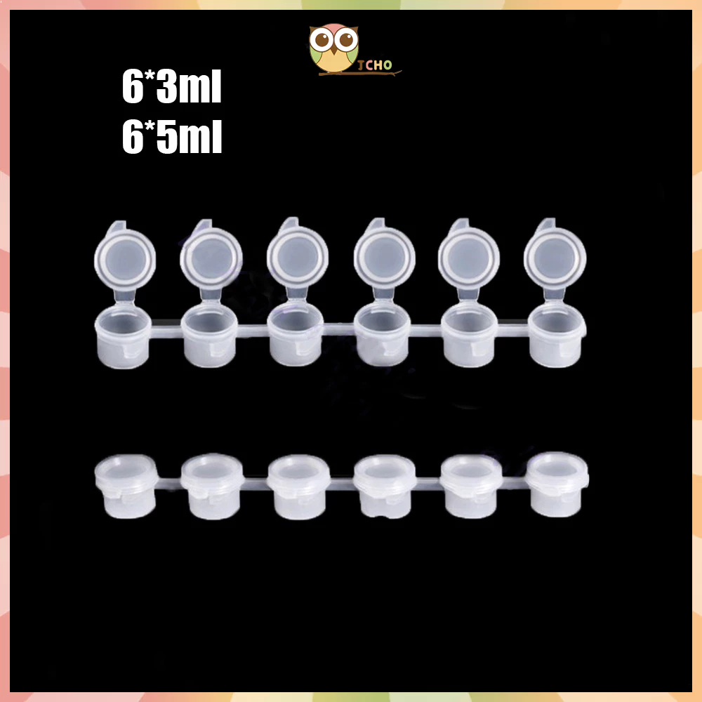 Jual JCHO Tempat Cat Akrilik / Pot Cat Plastik 6x5ml / Wadah Tinta ...