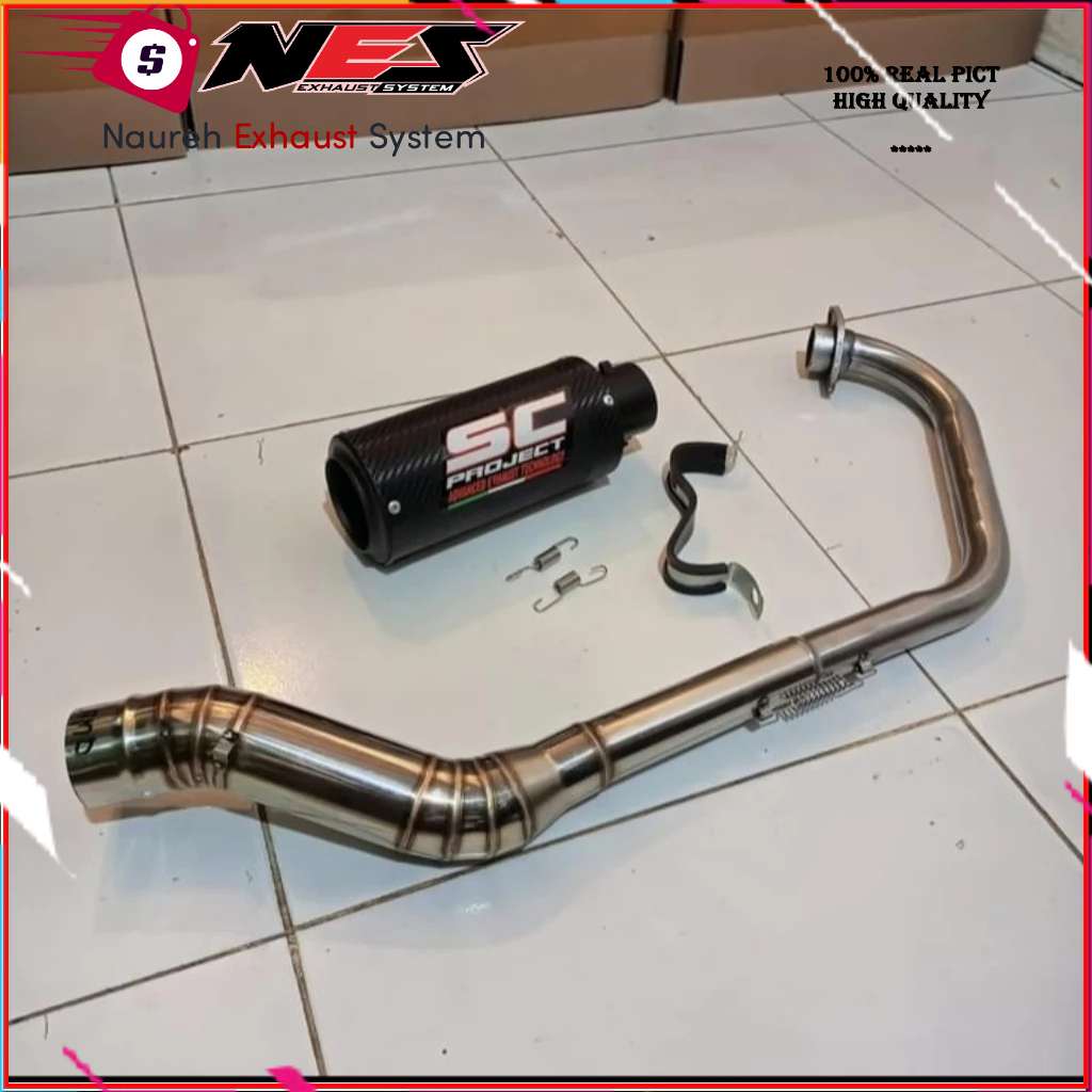 Jual KNALPOT SC PROJECT CARBON / EKZOS OPEN HONDA RS150 RSX / Wave150 ...