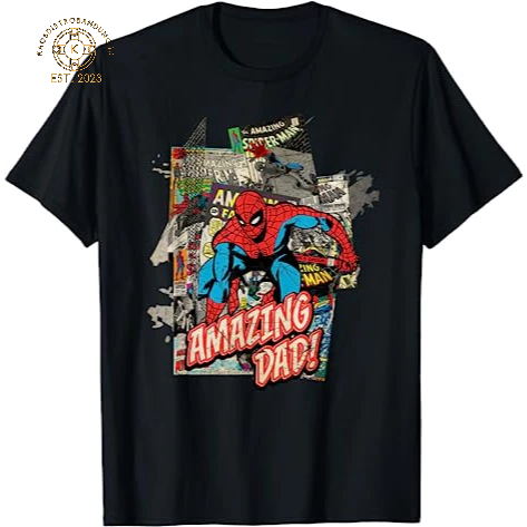 Jual BAJU KAOS Cartoon Marvel Spider-Man Amazing Dad Father's Day T ...