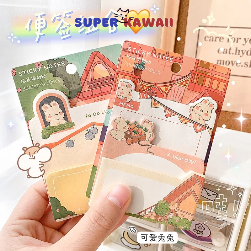 Jual SuperKawaii - [SK119] sticky notes 3 jenis varian isi 90 lembar ...