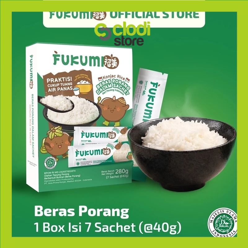 Jual FUKUMI Beras Porang Box Sachet - Shirataki/Konjac Rice beras diet ...