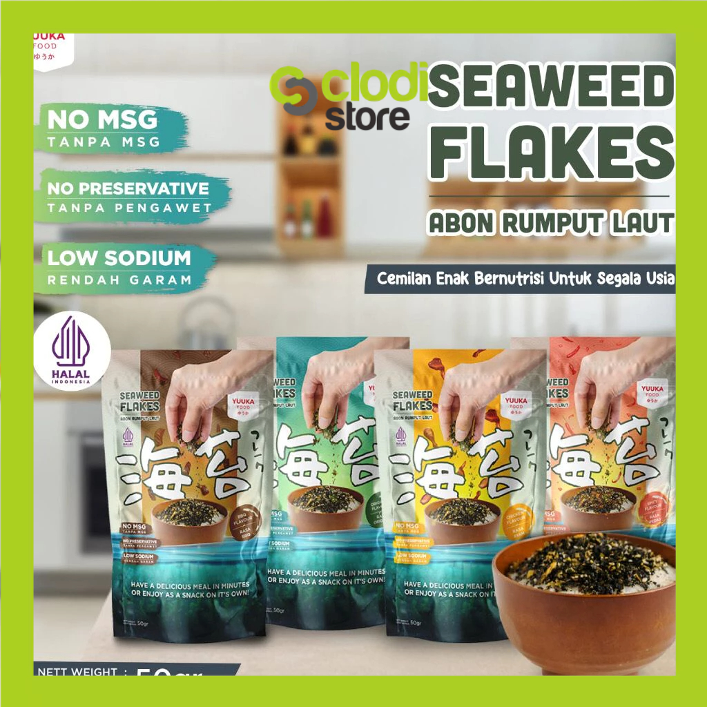 Jual Yuuka Abon rumput Laut Abon Yuuka No MSG 50gr Rumput Laut Snack ...