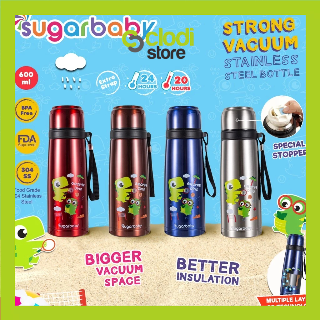 Jual Sugar Baby STRONG Vacuum Stainless Steel Bottle (600 ml) - Dino ...