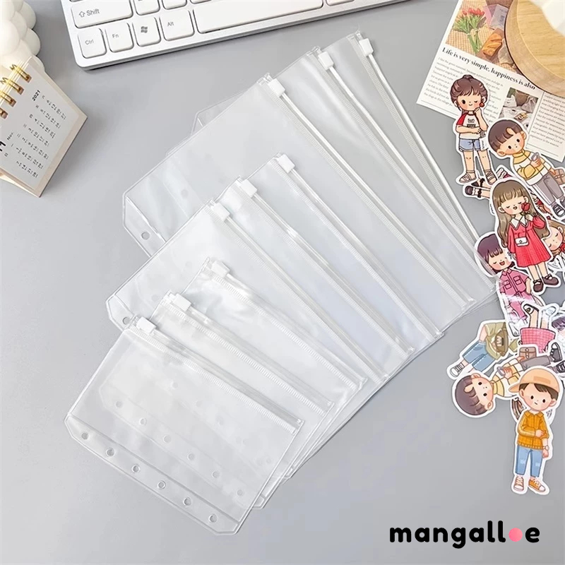 Jual COD A6 A5 Binder Pocket Kantong / Ziplock bag / Pouch / Zipper PVC Diary Notebook 6 Ring MG ...