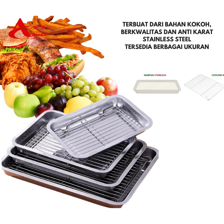 Jual Cooling Rak Plus Nampan Stainless / Rak Peniris Makanan Sayuran ...