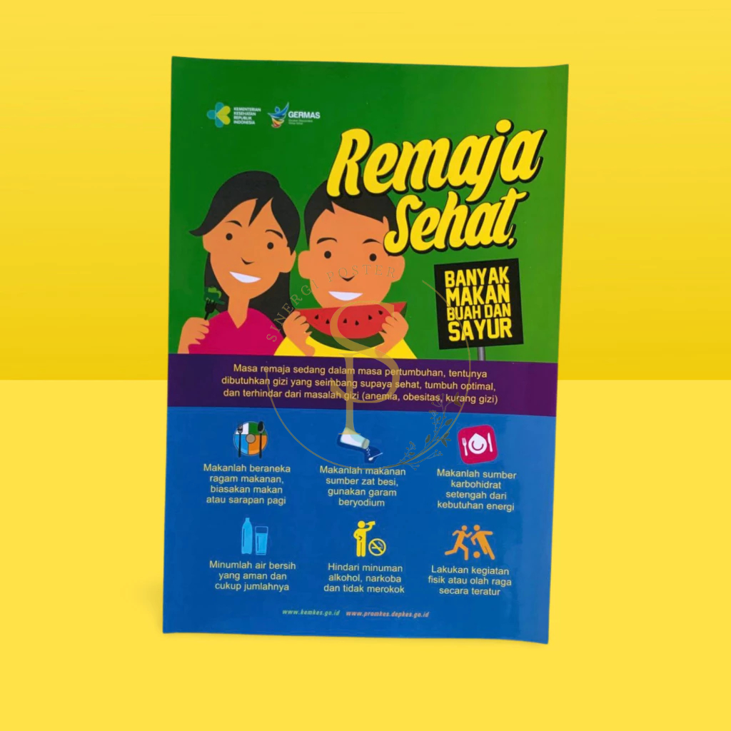 Jual Poster Makanan Sehat | Poster Remaja Sehat Banyak Makan Buah Dan ...