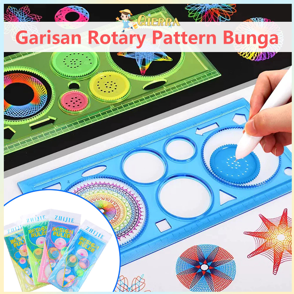 Jual Qierra Garisan Rotary Bunga Penggaris Rotary Spirograph Geometrik ...