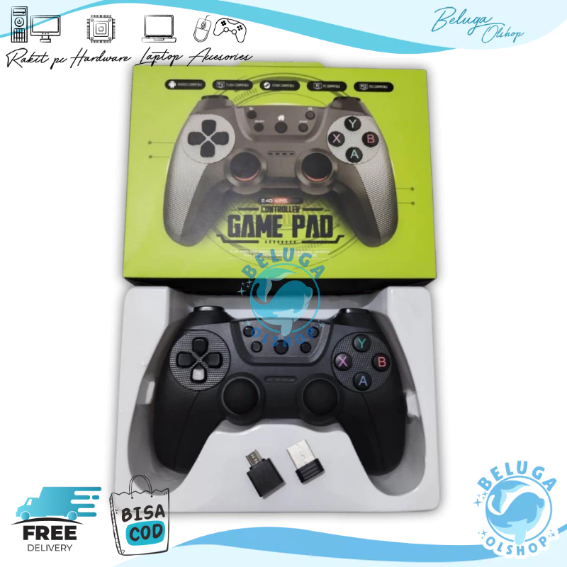 Jual GAMEPAD WIRELESS SINGLE TURBO 2.4GHZ PC LAPTOP SMART TV BOX STICK ...