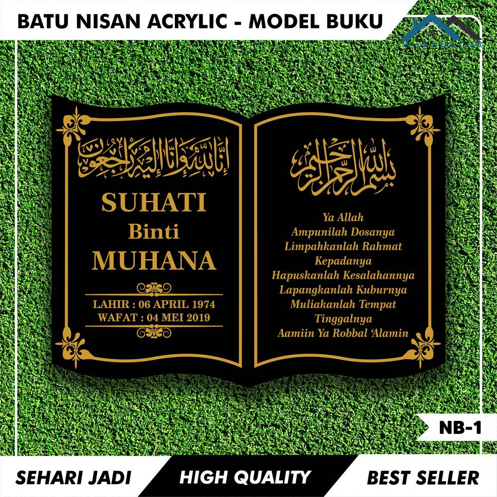 Jual (SEHARI JADI) NISAN ISLAM MODEL BUKU CUSTOM AKRILIK MAKAM ...