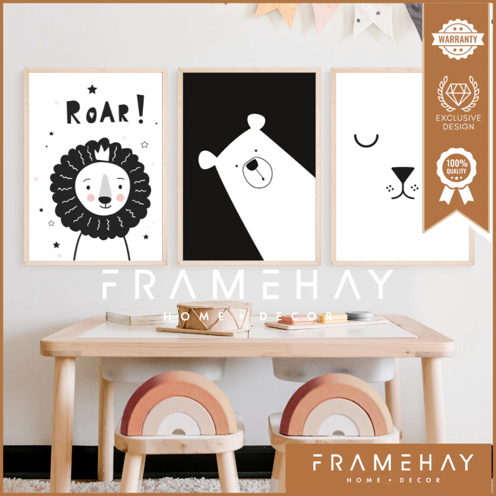 Jual PART 4 Wall decor Monochrome Hitam Putih 30x45cm Poster Hewan ...