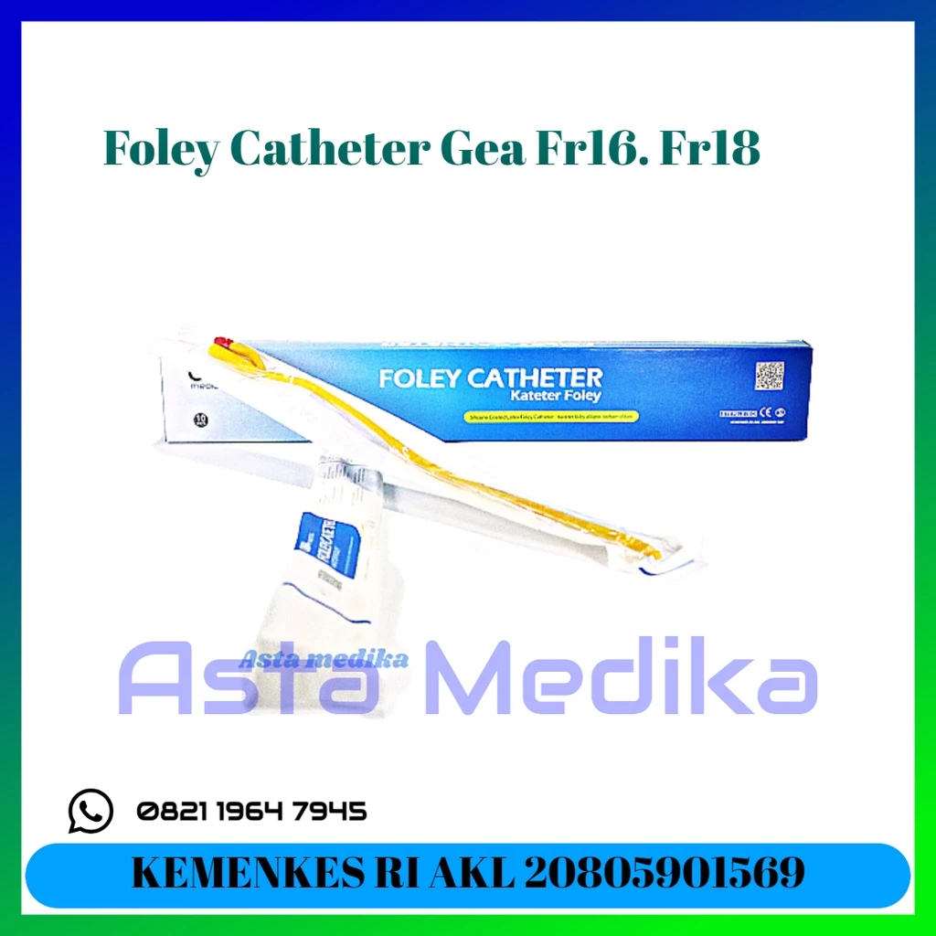 Jual Foley Catheter Gea Fr16 & Fr18 2way GEA Silicone Coated Latex ...