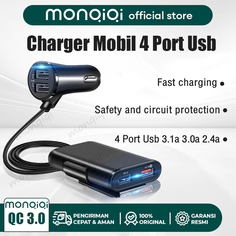 Jual Monqiqi Car Charger / Charger Mobil Fast Charging 3.1A 3.0A 2.4A Qualcomm | Shopee Indonesia