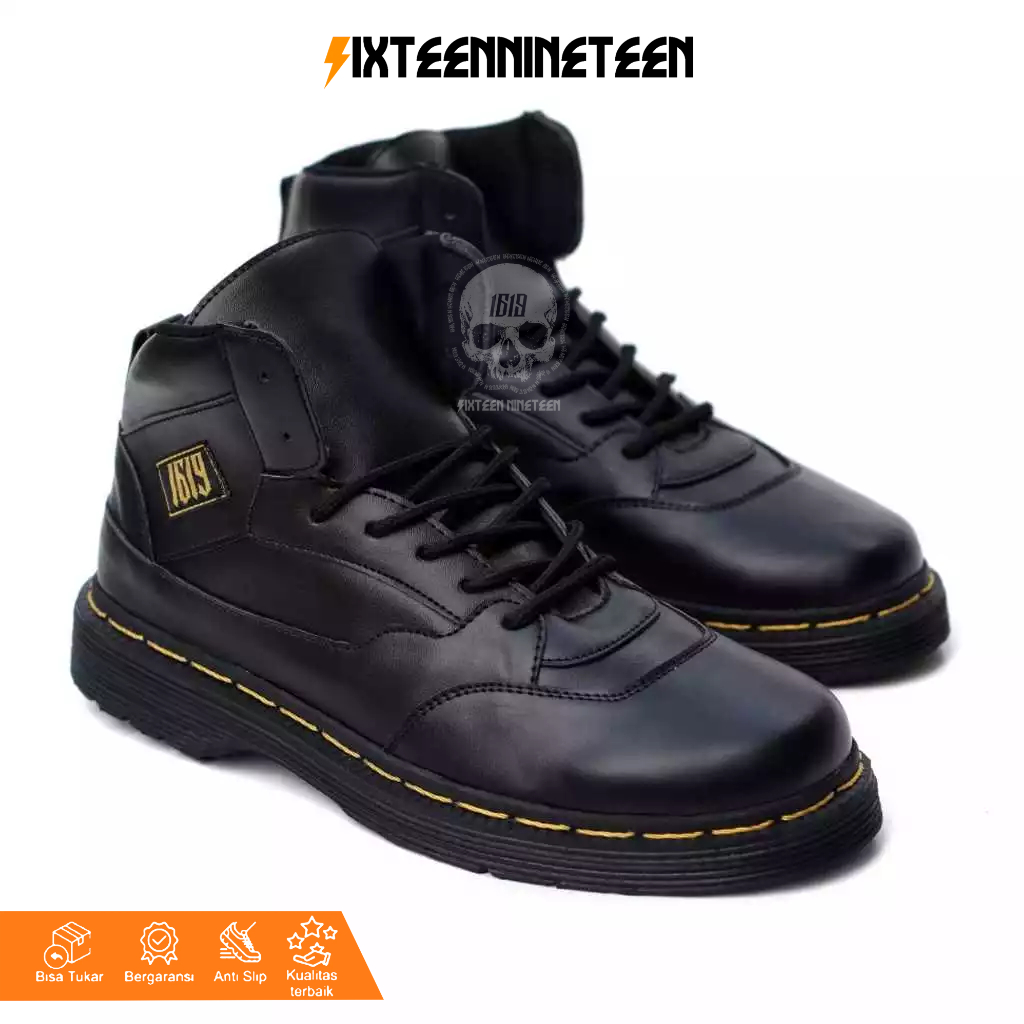 Jual 1619 - Sepatu Docmart Boots Formal Pantofel Kerja Pria Hitam ...