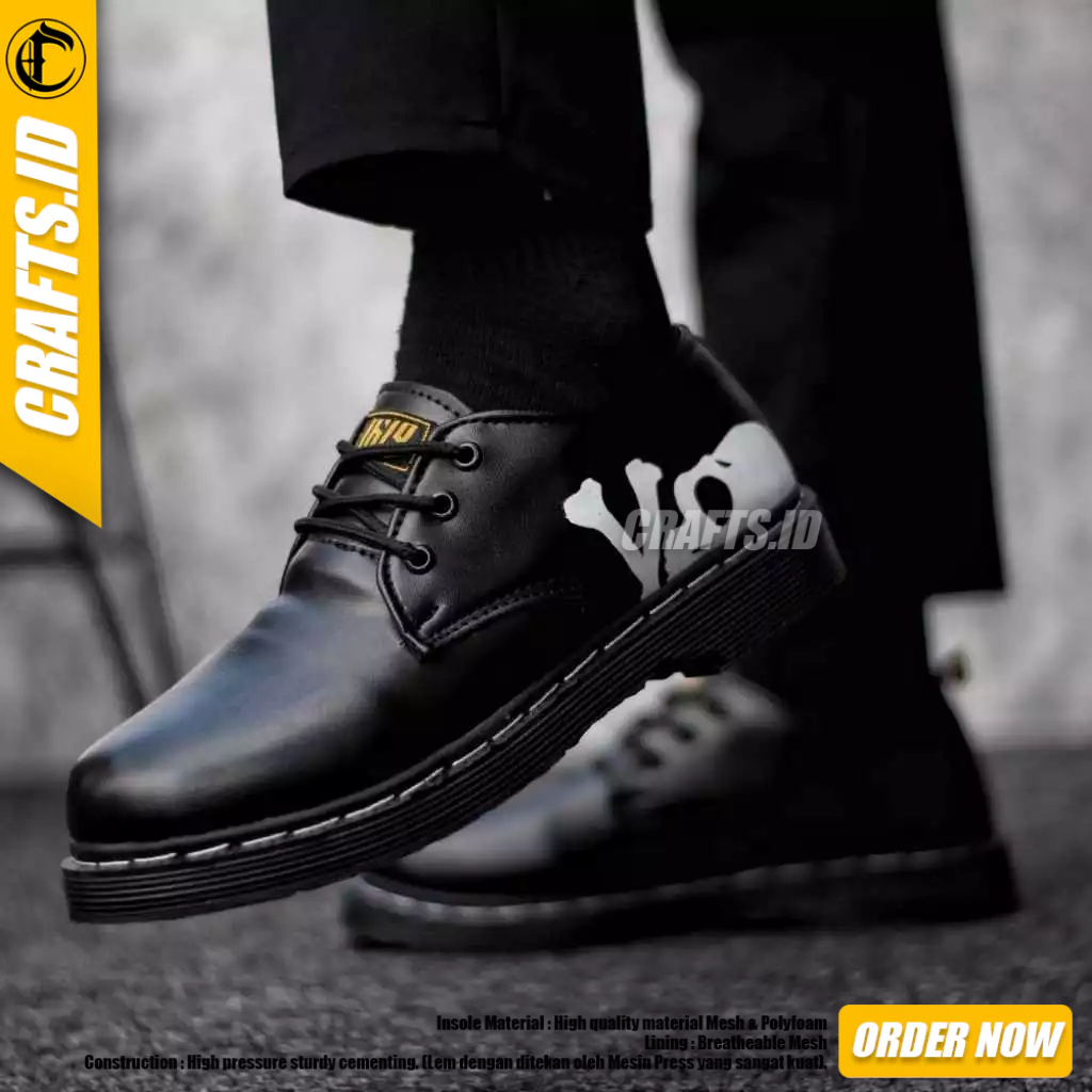 Jual Sepatu Formal Docmart Pantofel Low Boots Hitam Pria | Shopee Indonesia