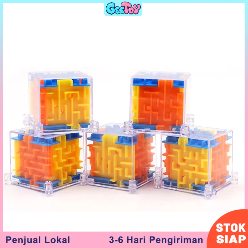 Jual Geetoy 3D Labirin Kubus Ajaib Transparan Enam Sisi Puzzle Bola ...