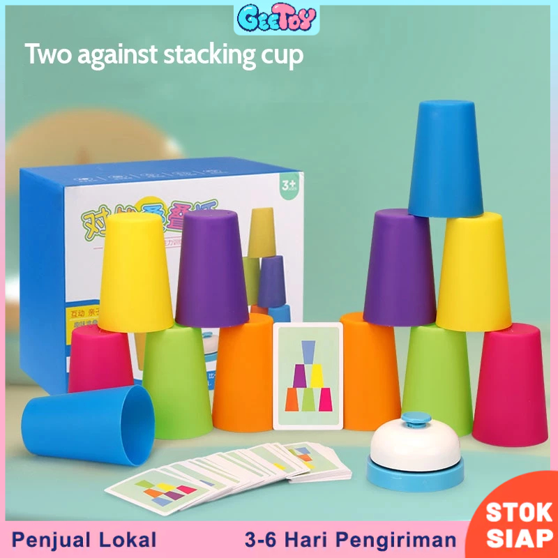 Jual Geetoy Stack Cup Game Dengan Kartu Pencerahan Intelektual Warna ...