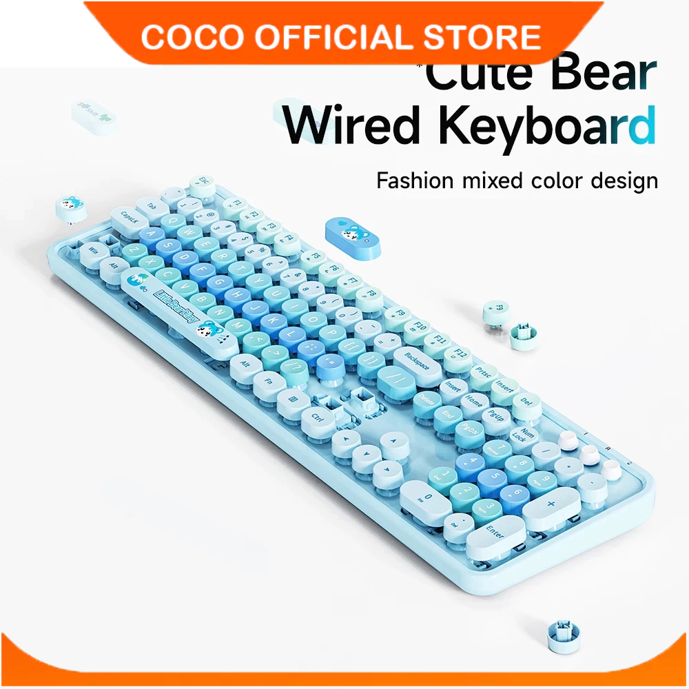 Jual Keyboard Kantor Berkabel Desain Beruang Lucu Tombol Hening Bentuk ...