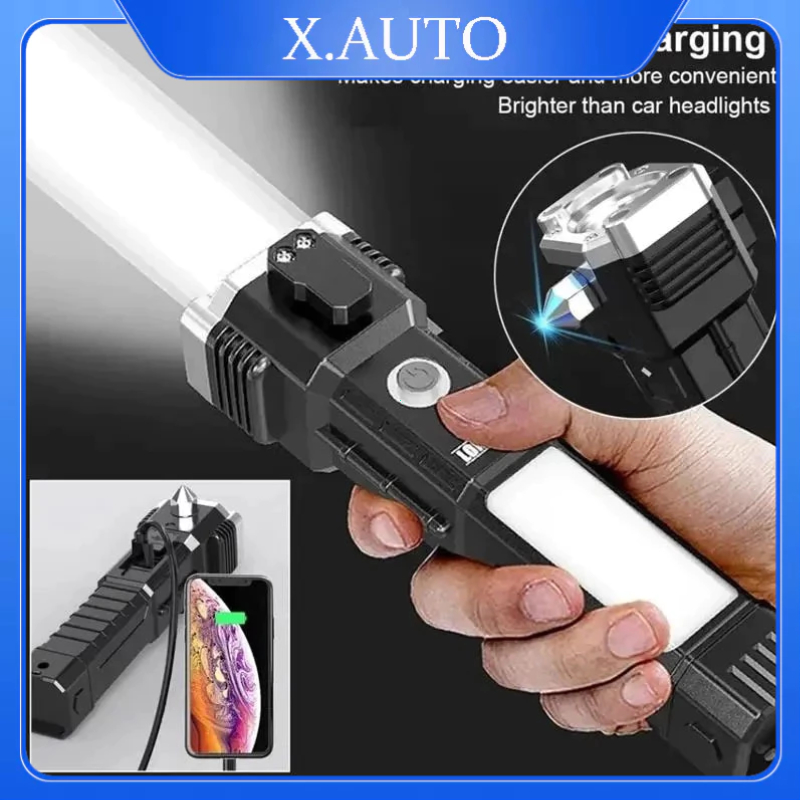 Jual Senter Multifungsi Baru Palu Pengaman Mobil Cahaya Kuat Senter USB ...