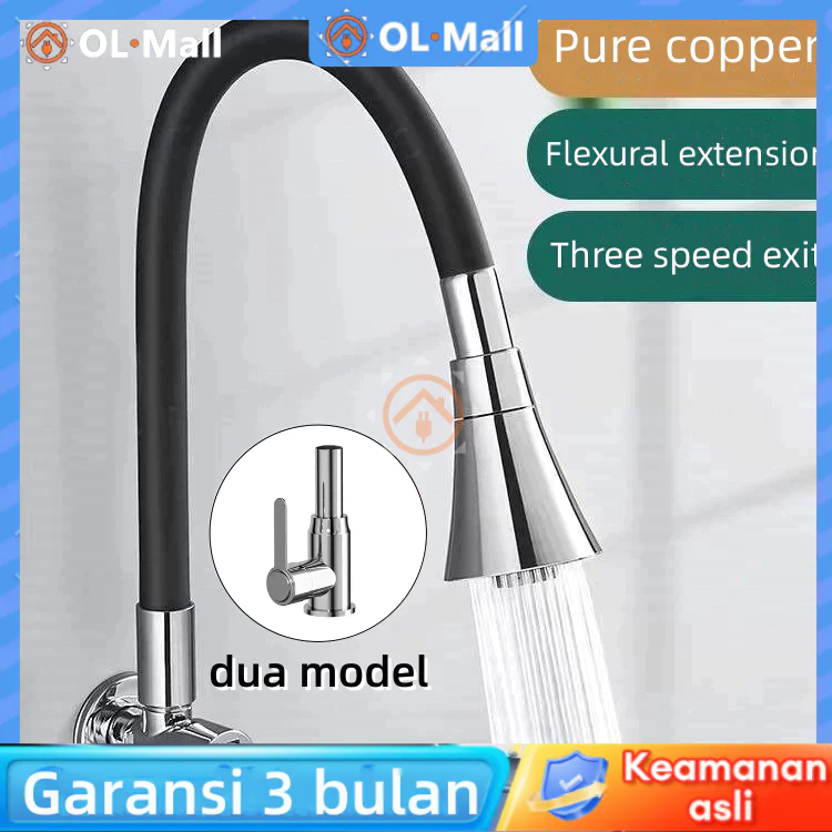 Jual SUS304 Kran Angsa Fleksibel Kran Cuci Piring Hitam Kran Cuci ...