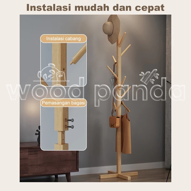 Jual Stand hanger Gantungan Kayu Rak Gantungan BajuGantungan Tiang ...