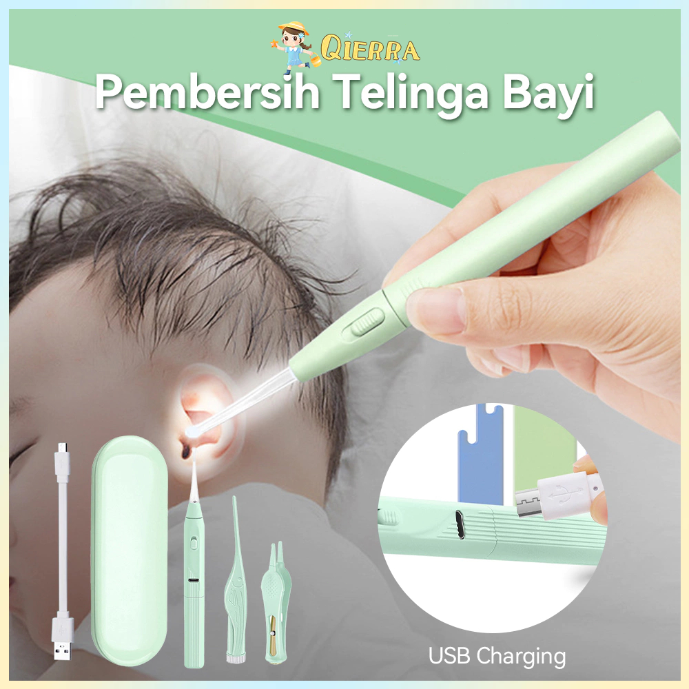 Jual Qierra 4 In1 Alat Pembersih Telinga Bayi LED Silikon Korek Kuping ...