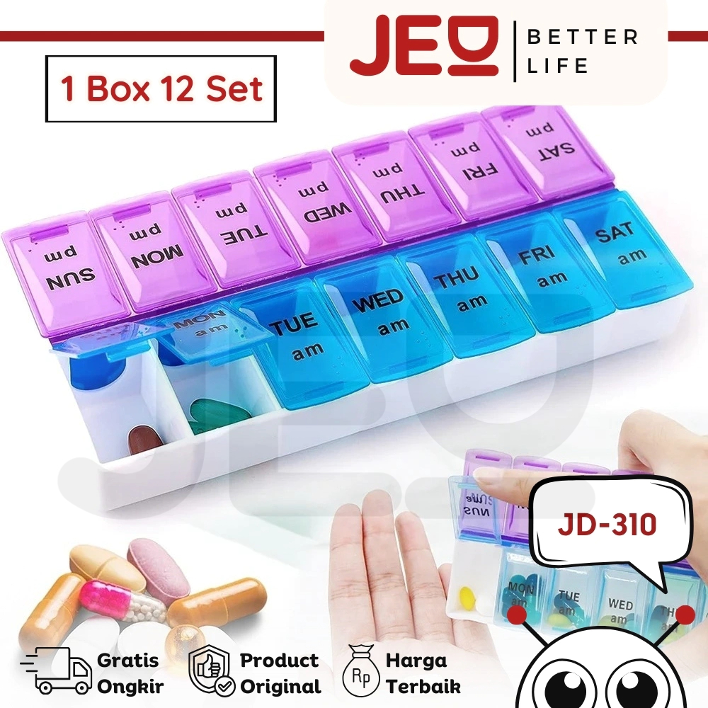 Jual (PAKET 12 KOTAK) JEDI Kotak Obat / Tempat Obat / Tempat Obat ...