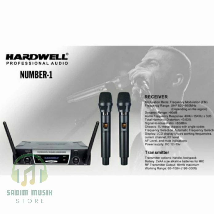 Jual Mic Wireless Hardwell Number 1 Original Hardwell 2 Warna Hitam ...