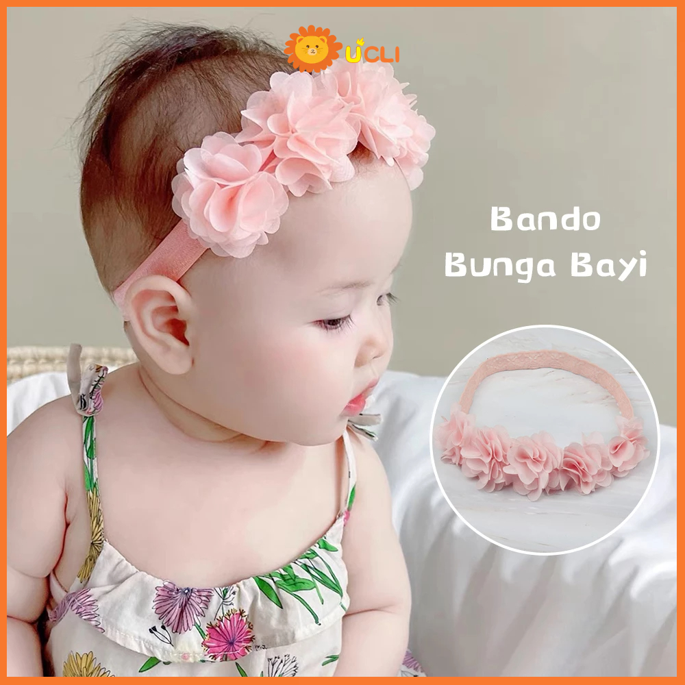 Jual UCLI Bando Anak Bayi/bando bayi bunga/Headband Pita Bunga/Bandana ...