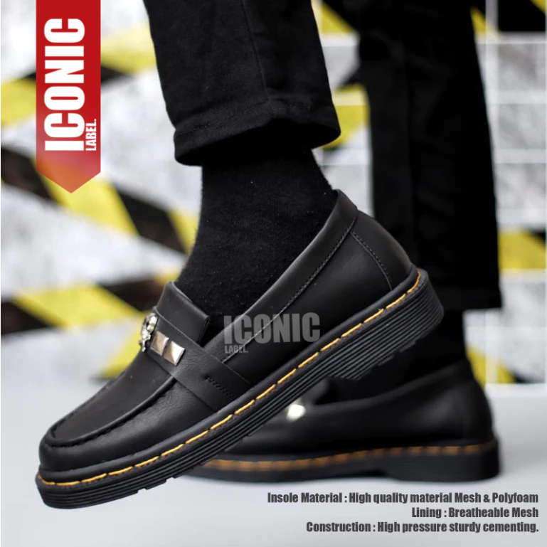 Jual Sepatu Loafers Pantofel Formal Docmart Slip On Pria Kerja | Shopee ...